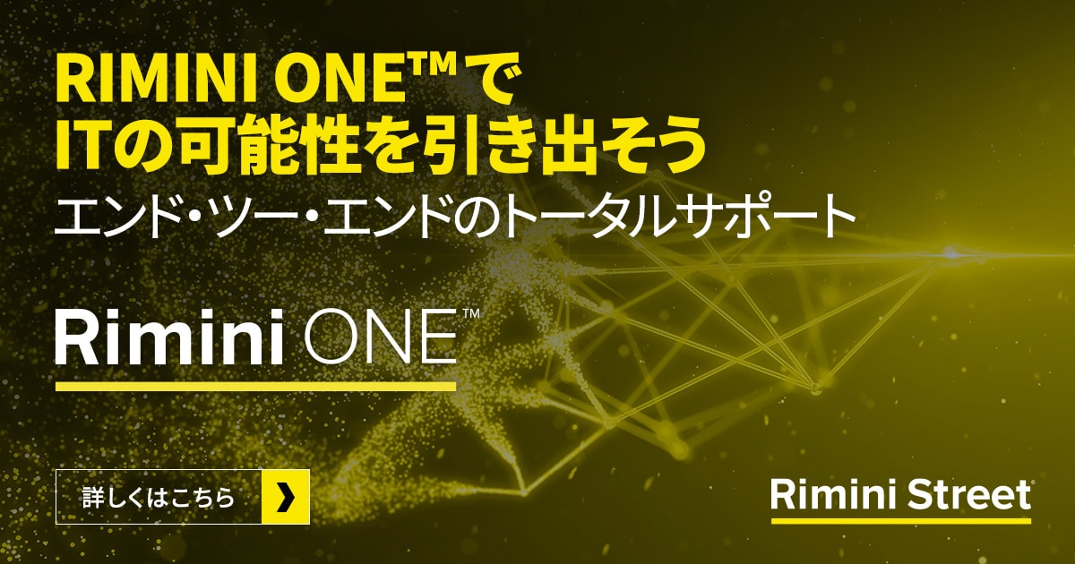 Rimini ONE™のエンド・ツー・エンドのトータルサポートでITの可能性を