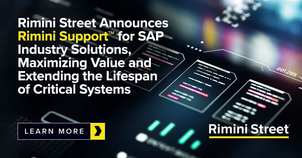 Rimini Street Announces Rimini Support™ for SAP Industry Solutions ...