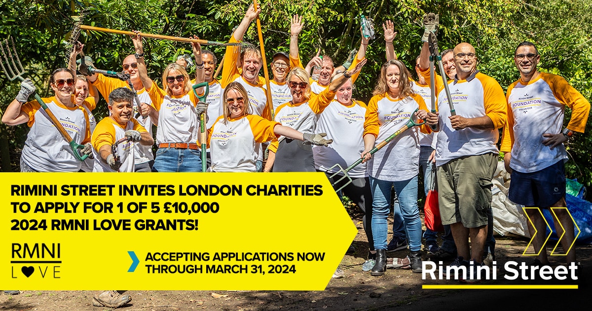 Rimini Street Selects London for 2024 £50,000 RMNI LOVE Charitable ...