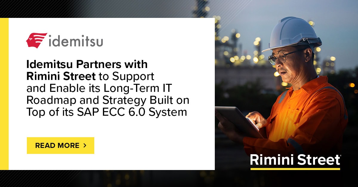 Rimini Support™ for SAP Helps Idemitsu Focus on Composable ERP