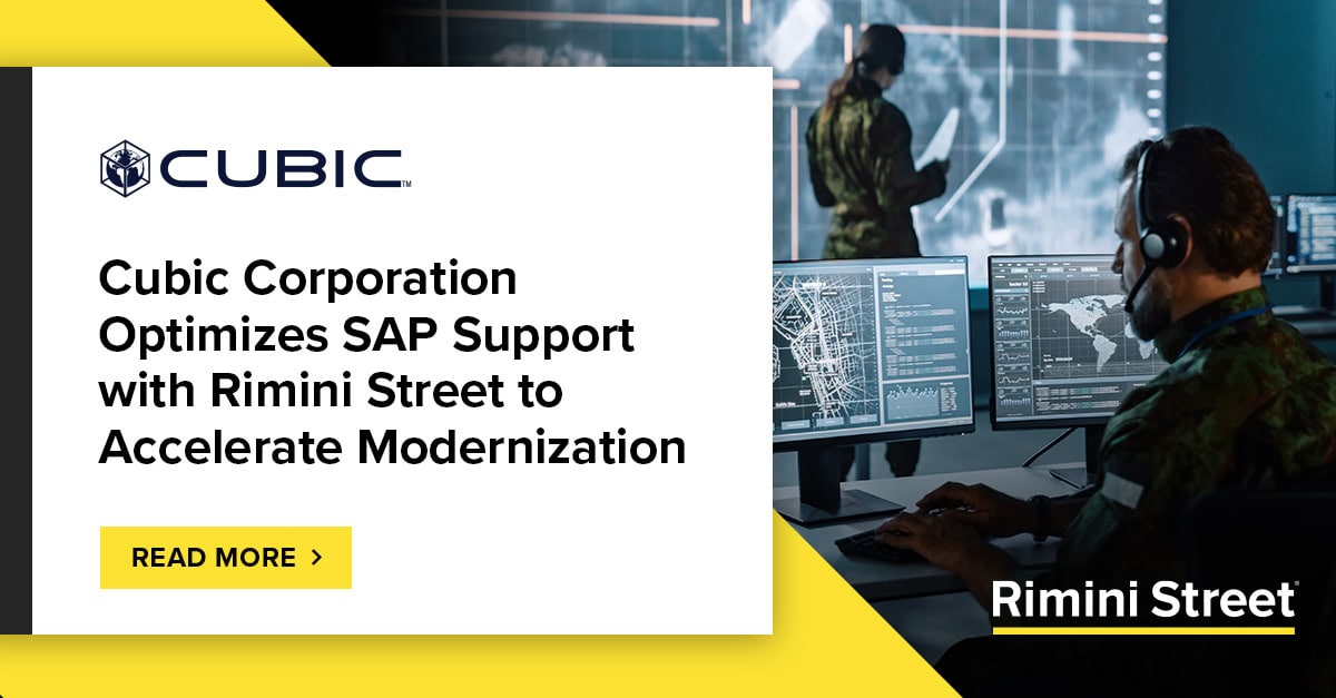 Cubic Corporation Achieves SAP Innovation with Rimini Support™